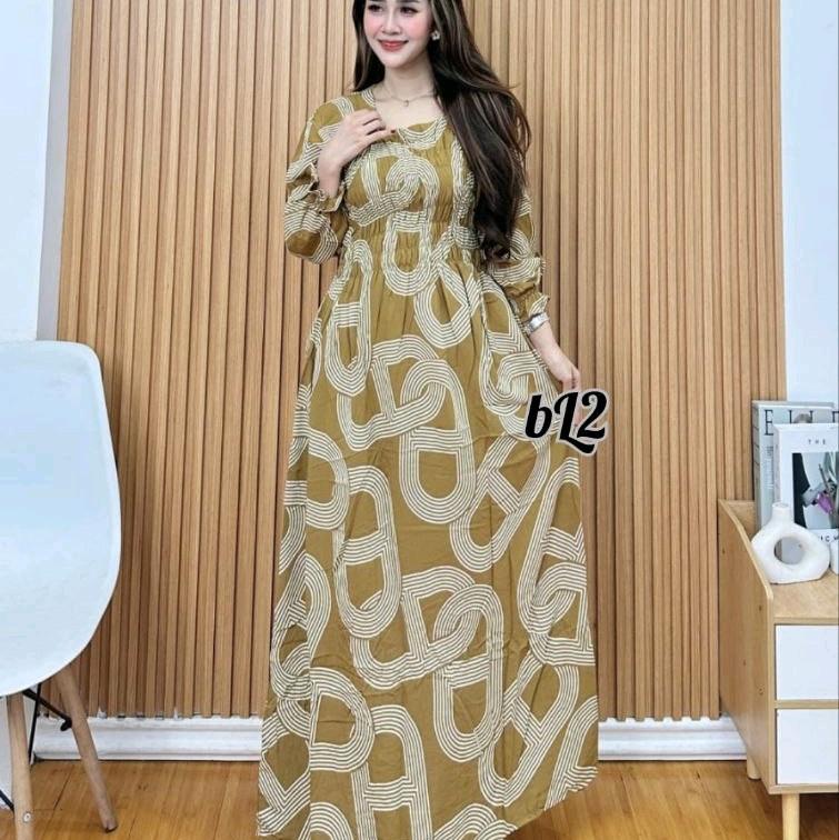 longdress smok//bahan rayon tebal super Nyaman//lengan karet วินเทจ zig ...