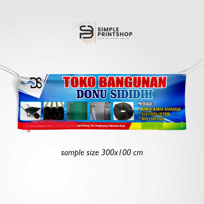 Jual Simple Printshop Print Spanduk 300x100 cm Banner Toko Bangunan ...