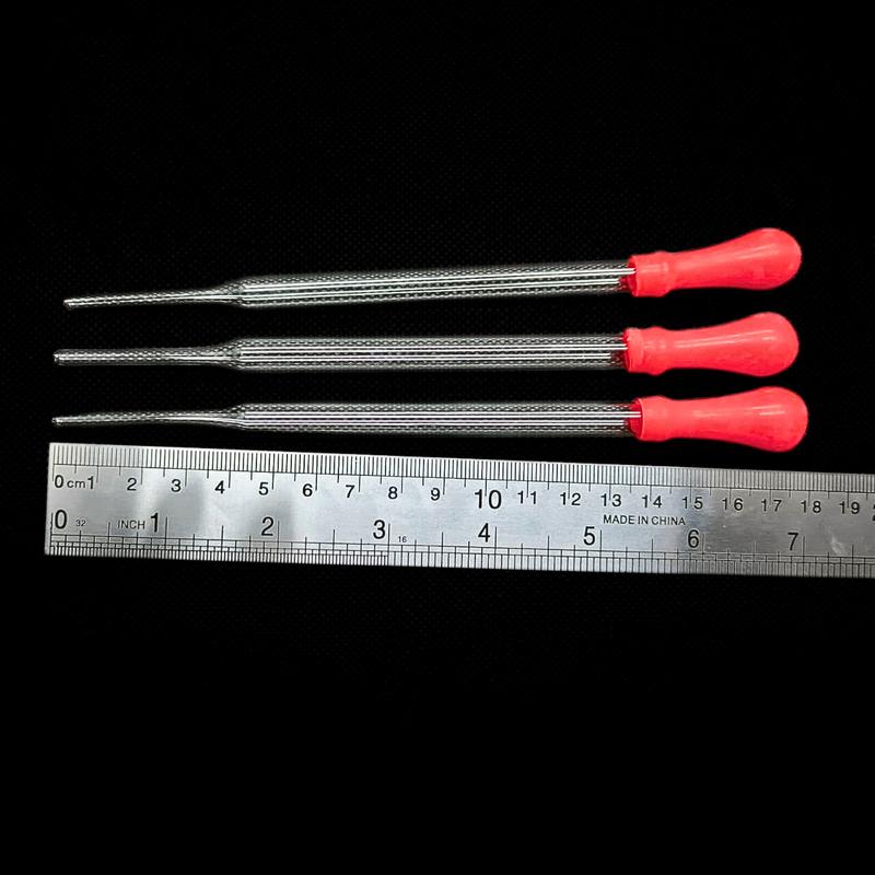 Pipet Tetes Kaca / Pipet Pasteur Tebal & Tipis dengan Karet Latex Merah ...