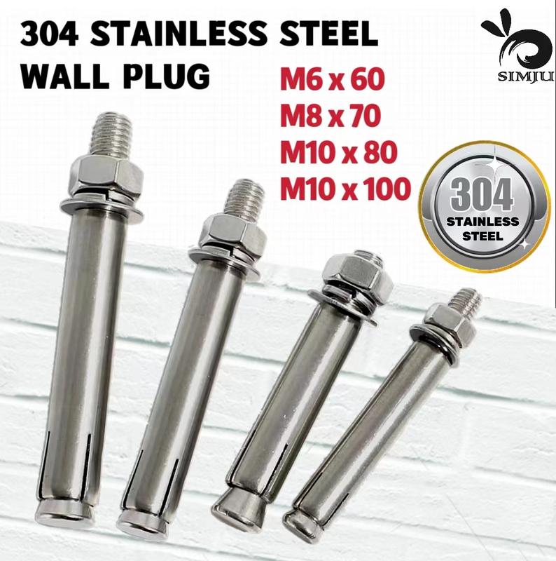 304 Stainless Steel Plug Dinding (Wall Plug M6 M8 M10 Expansion ...