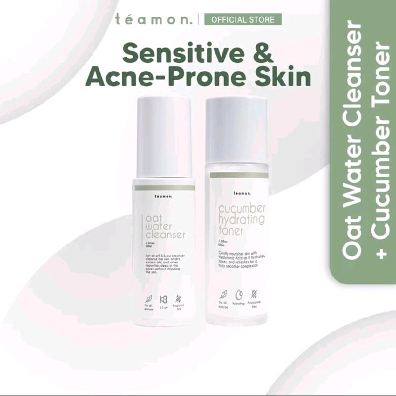 TEAMON Pencuci Wajah Oat + Timun Toner Hidrasi (Oat Water Cleanser ...