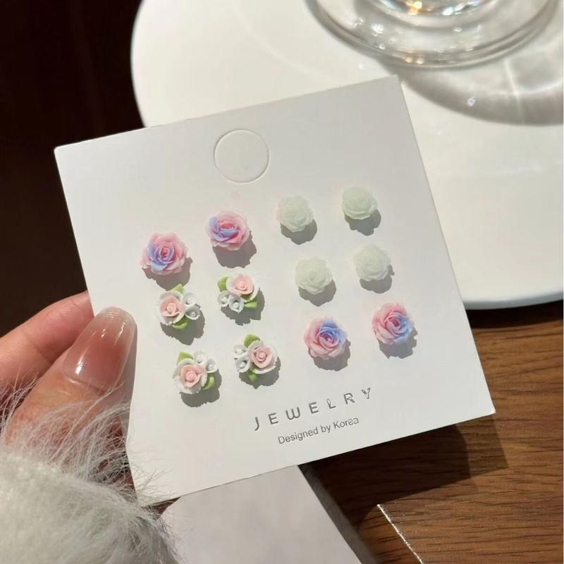 Anting-anting Bunga Segar, Set Anting-anting Niche, Anti-Alergi ...