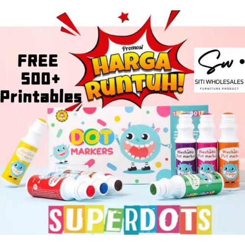 Super dots Dot Art Washable Marker - Free 500 Printable / Super - TikTok Shop Malaysia