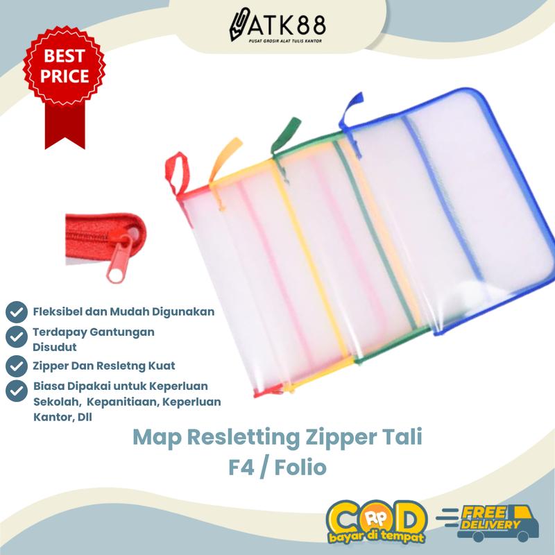 Map Plastik Resleting Jaring Zipper Bag File F4 Tas Dokumen - Shop ...
