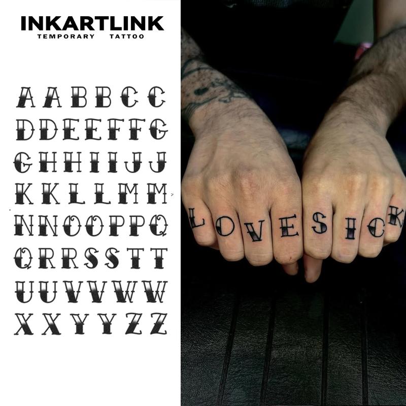 English alphabet temporary tattoo, magic tattoo, lasts 1-2 weeks ...
