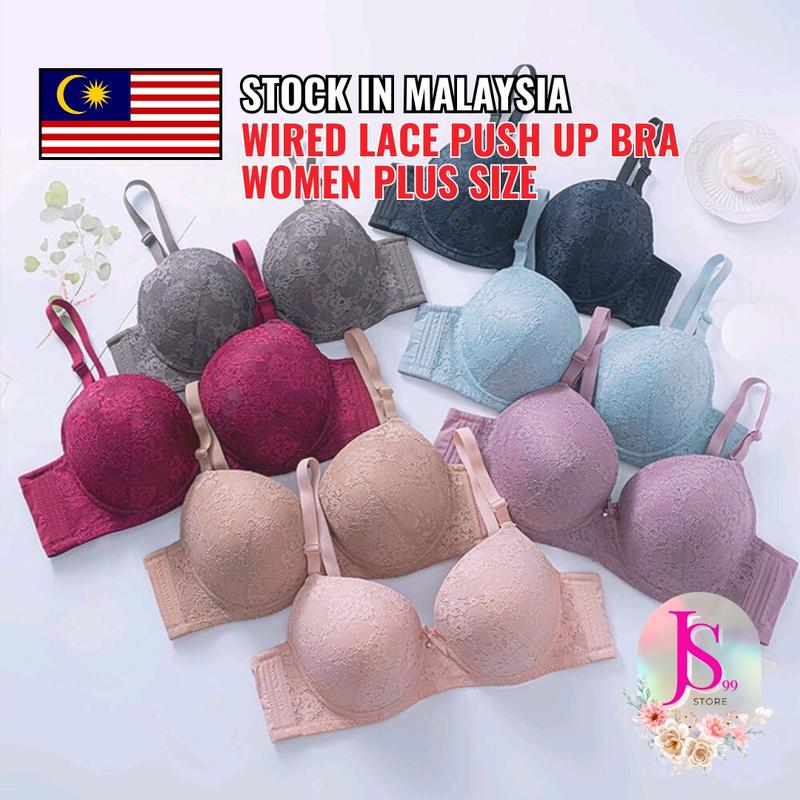 Wired Lace Push Up Bra Women Plus Size - TikTok Shop Malaysia