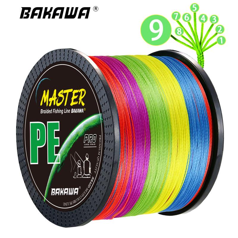 BAKAWA New 9 Strands Multifilament Fishing Line 500M Weave Extreme ...