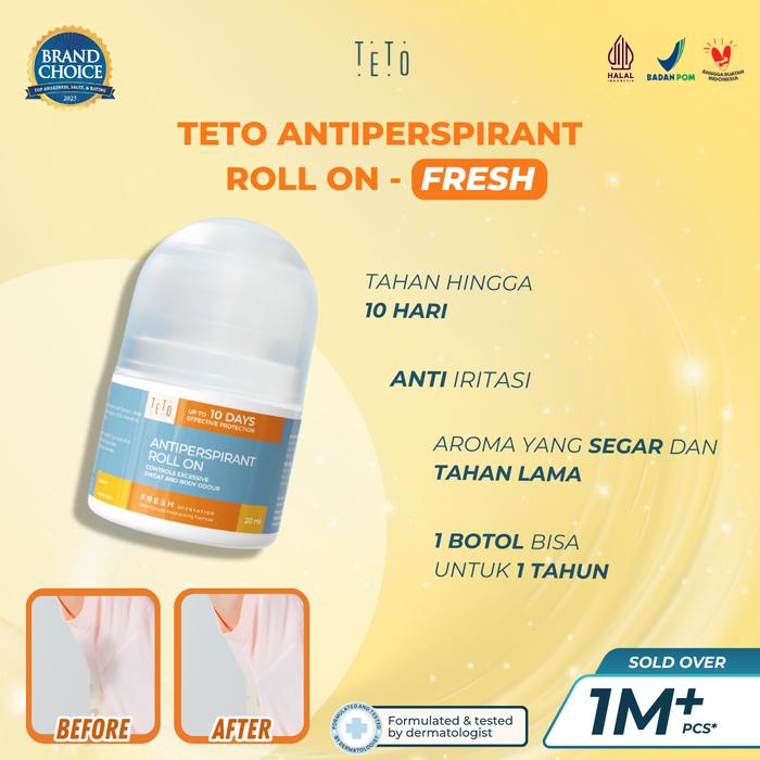 Promo [SUPER PROMO] TETO Antiperspirant Bukan Deodorant Roll On Fresh ...