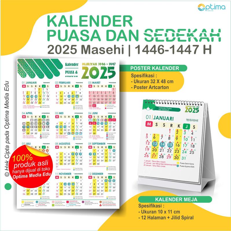 Kalender Puasa dan Sdkoh 2025 / 1446-1447 Hijriah , Jenis Kalender ...