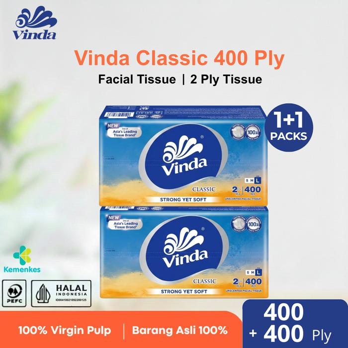 Promo (PROMO) Beli 1 Gratis 1 VINDA Classic Facial Tissue 400 Ply / 2 ...