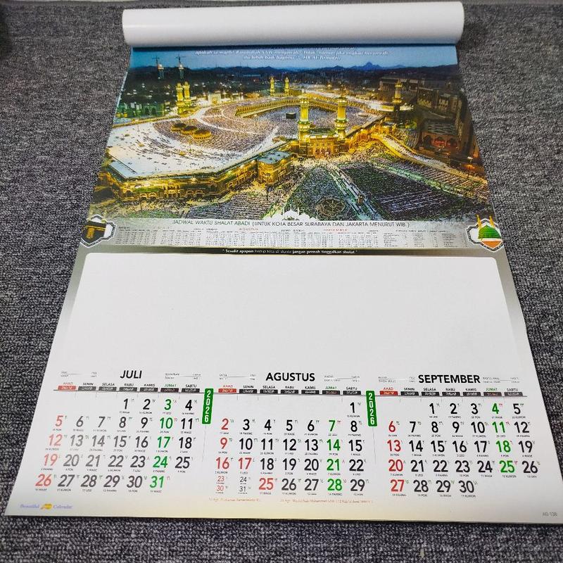Kalender Kerja Triwulan ( 3 bulanan ) 2026 Gambar Masjid Ukuran 38cm x ...