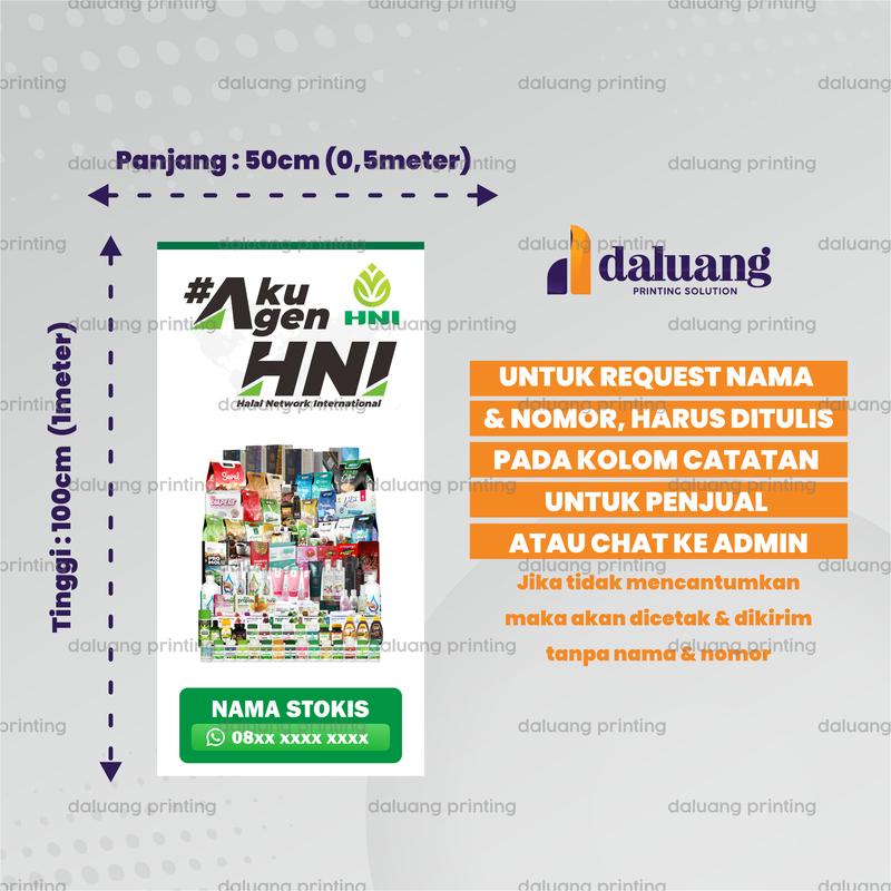 Spanduk Banner Agen Stokiest HNI Halal Mart Aku Agen HNI - Shop | Tokopedia