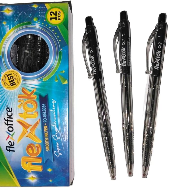 FLEXTOK RETRACTABLE SMOOTH INK PEN 12PCS IN PACK - TikTok Shop Philippines