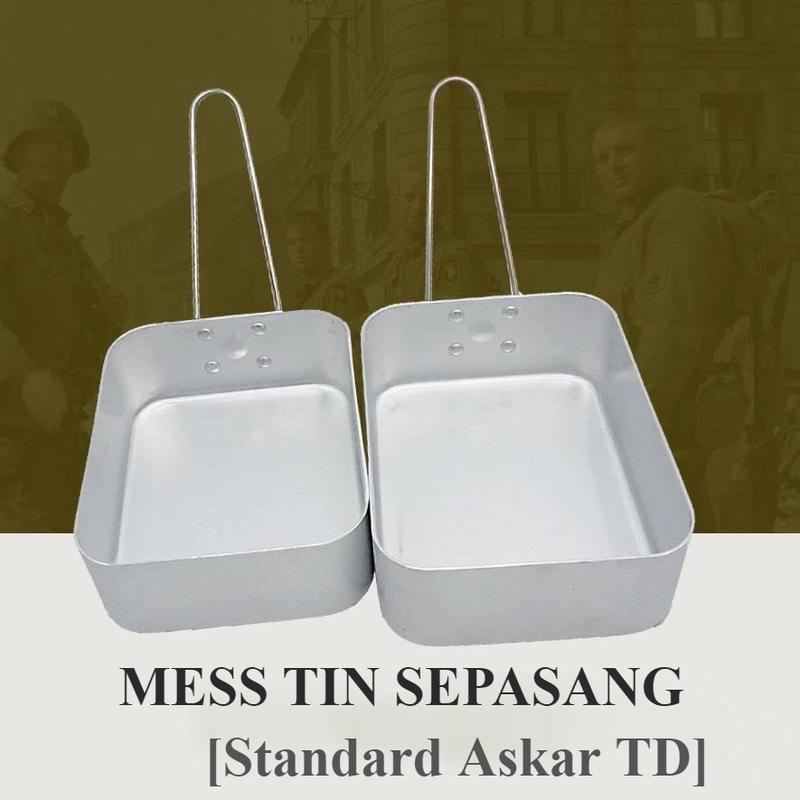 Mess Tin Sepasang Camping Aluminium Army Mess Tin Askar Foldable ...