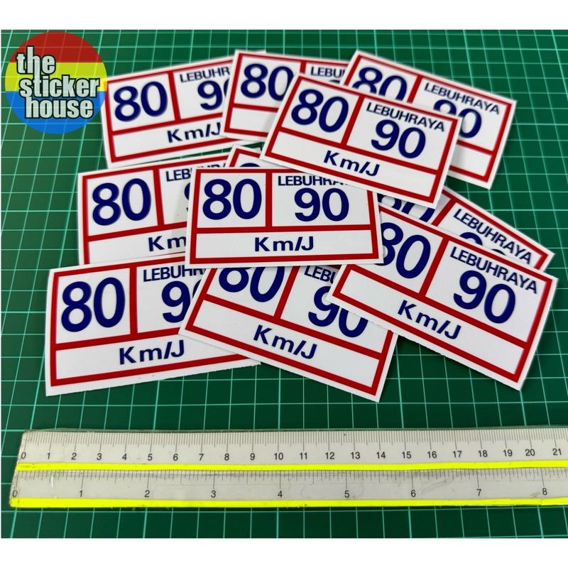 STICKER 80/90 SPEED LIMIT 9CM x 5.5CM(SMALL SIZE FOR MOTOR) STICKER ...