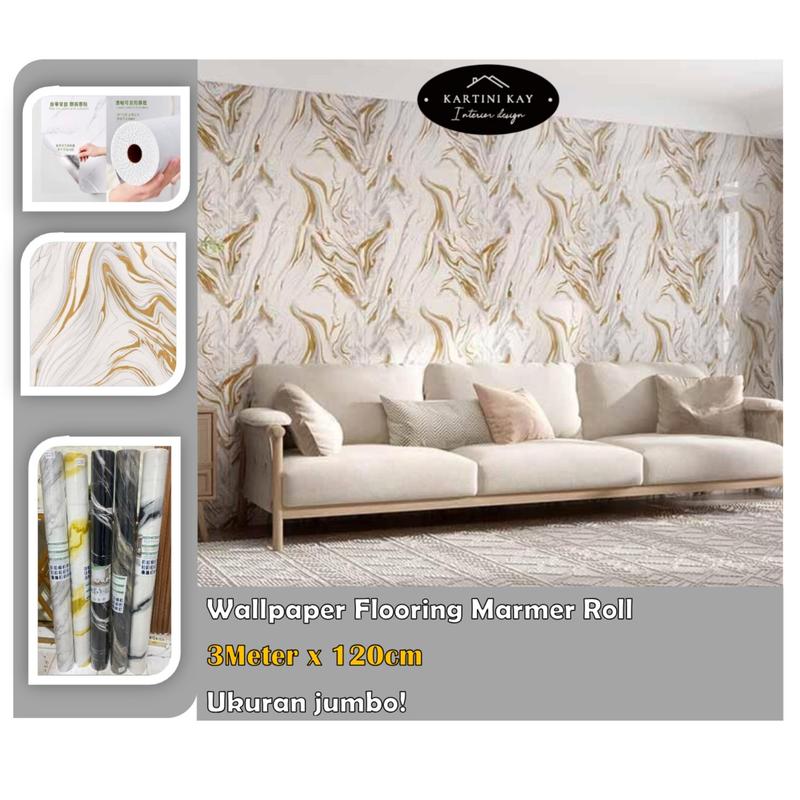 Granit Marmer Flooring Bahan Foam Ukuran 120 x 300 cm vinyl Lem - Shop ...