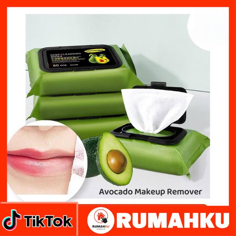Seaweed Avocado Makeup Remover 60PCS Tissue Tisu Cotton Wipe - TikTok ...