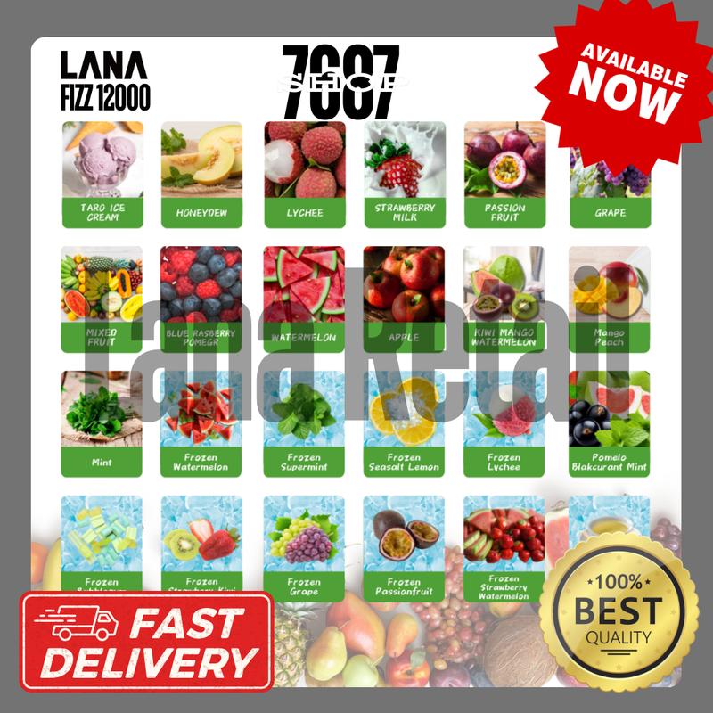 【7687 SHOP】FIZZ LANA 12000 CARTOON FRUIT STICKERS LABELS DISPOSABLE ...
