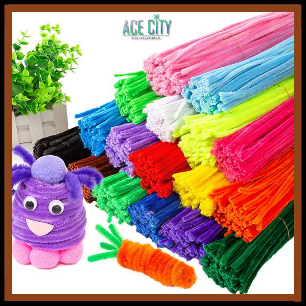 Promo Kawat Bulu Mercy Polos / pipe cleaner Pastel Rainbow Mix isi ...