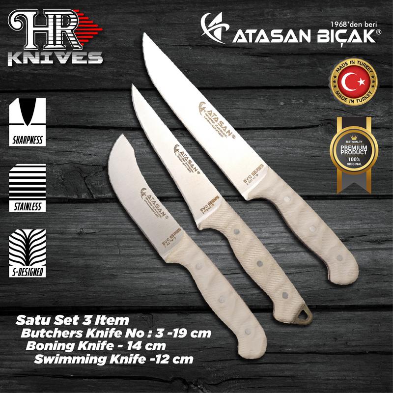 Atasan Bicak EvoSeries Set Butcher/Kitchen Set of 3 - Set Pisau ...
