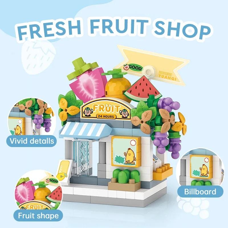 8603 Micro Blocks Cute Small Fruit Shop Gift Decoration Building ...