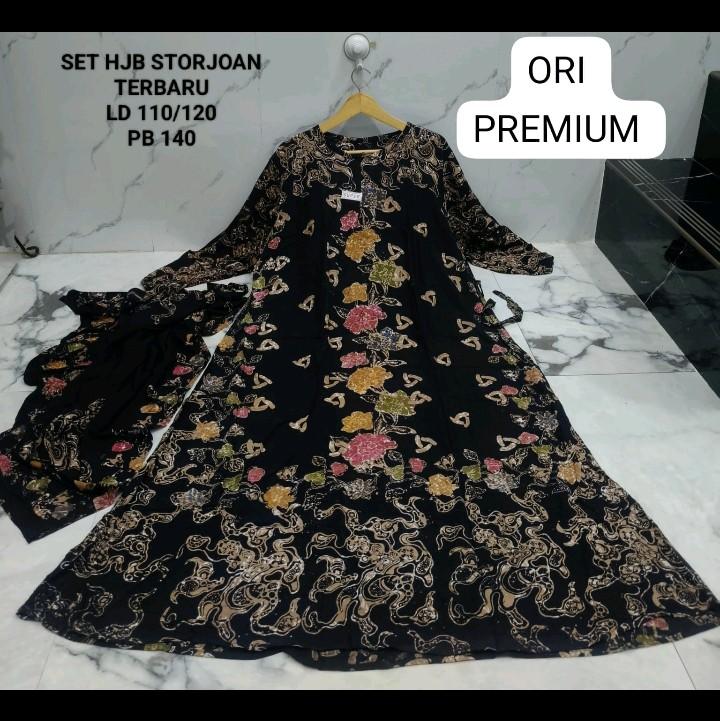 gamis Muslim setorjoan set hijab lebar bahan tuwil premium by - Shop ...