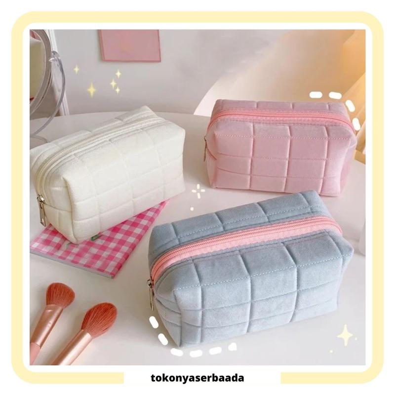 TSA (COD) Pouch Kosmetik Lucu Warna Macaroon Kotak Pensil Sleting ...