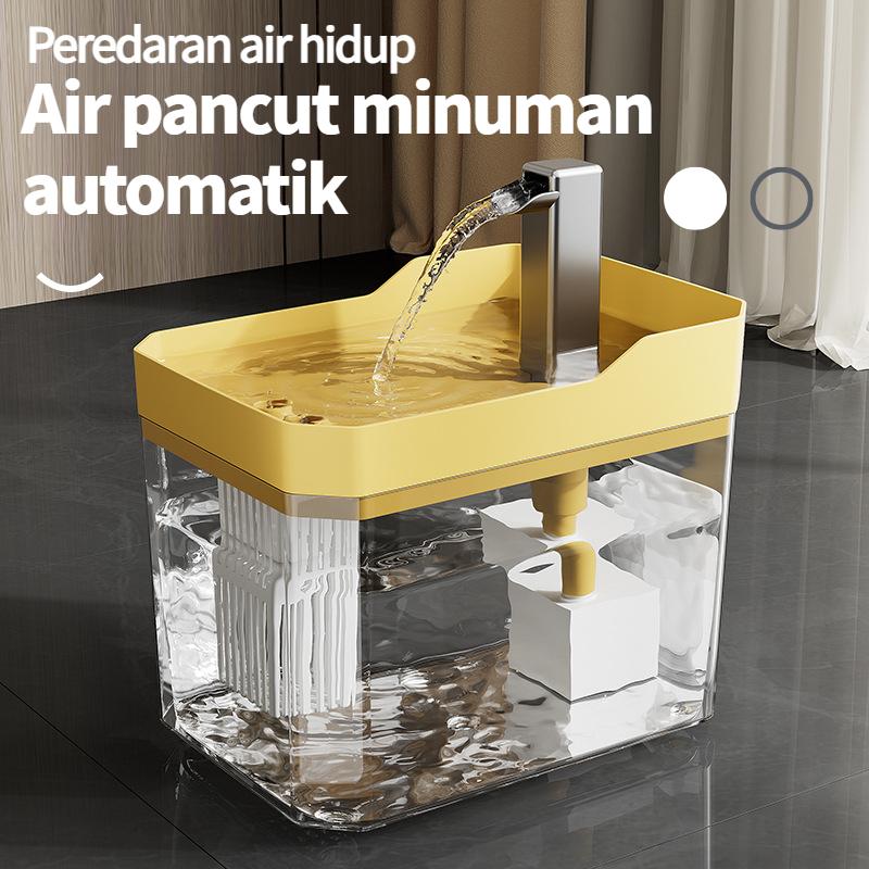 Dispenser Air Kucing Automatik, dengan Penapis, Aliran Air Mengalir ...