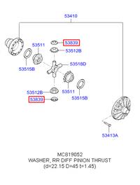 Jual MC819052 MC892321 THRUST WASHER, REAR DIFFERENTIAL PINION (d=22.15 ...