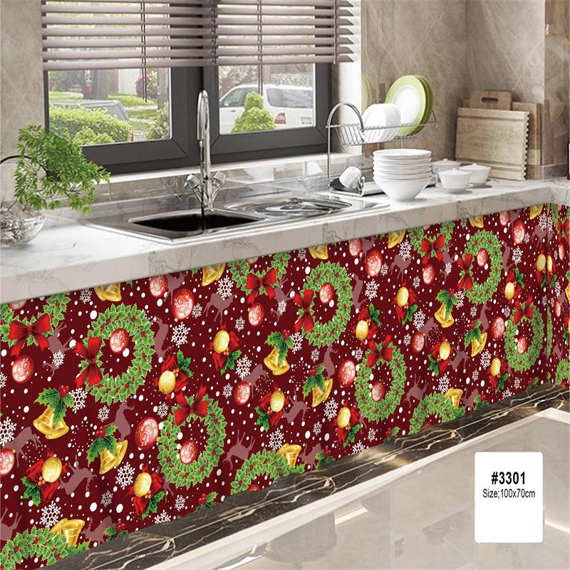 Flower design sink Lababo curtain 1 pcs 100*70CM Window Curtain ...