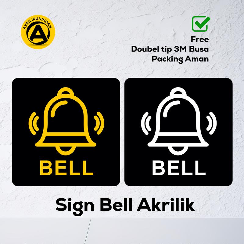 Tanda Bell Akrilik Mengkilap dengan Tulisan Bell Akrilik - Shop | Tokopedia