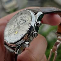 Jual Longines Master Chronograph Swiss Automatic 42mm Tali Kulit Silver ...