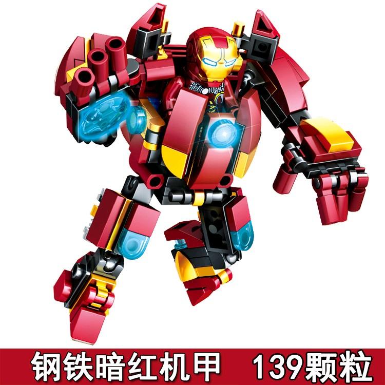 mainan anak robot iron man brik minifigur figur merakit dan menyusun ...