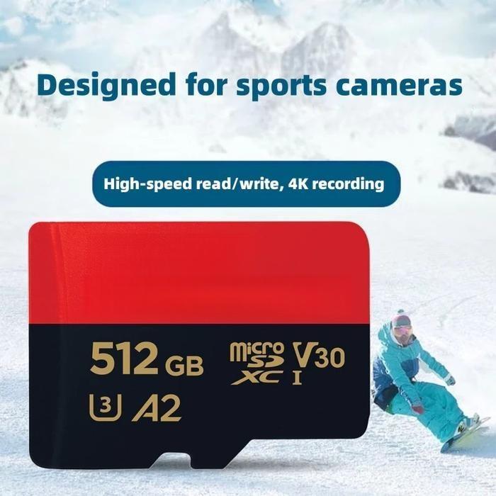 Micro SD Card 512GB 4K UHD Video Recording A2 Rated Flash Card untuk ...