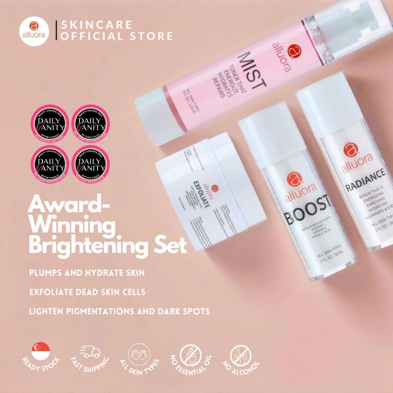 Alluora Brightening Set - BOOST Serum, RADIANCE Serum, MIST Toner, and ...