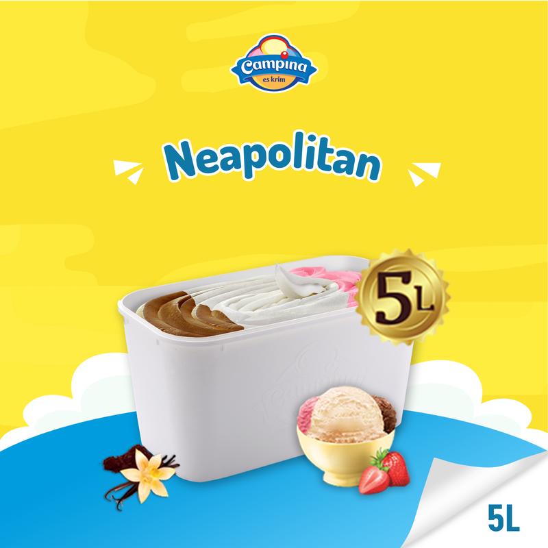 Campina 5 Liter Neapolitan - Es Krim - Shop | Tokopedia