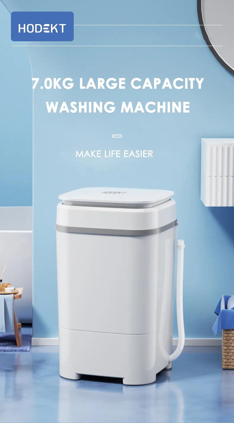 HODEKT 7KG Mini Washing Machine with Spin Dryer & Blue Light ...