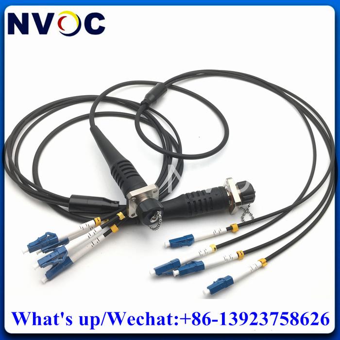 Jual 4Pcs 4Core ODC Male Round Plug Type to LC/ST/FC/LC 1.5M Fiber ...