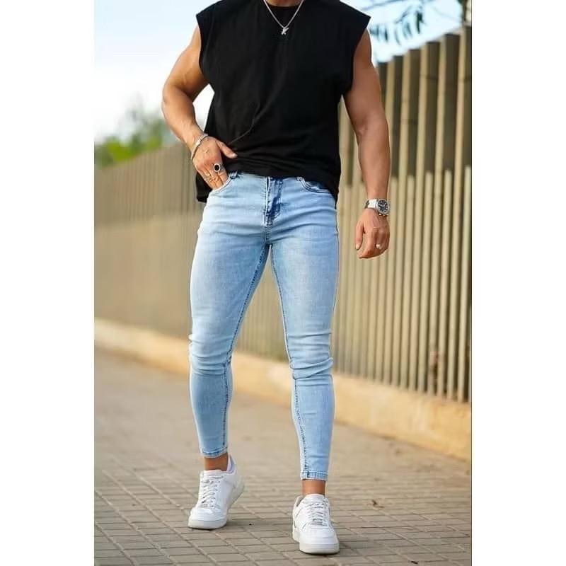 MAN'S SKINNY JEANS PANTS KAIN STRETCHABLE READY STOCK - TikTok Shop ...