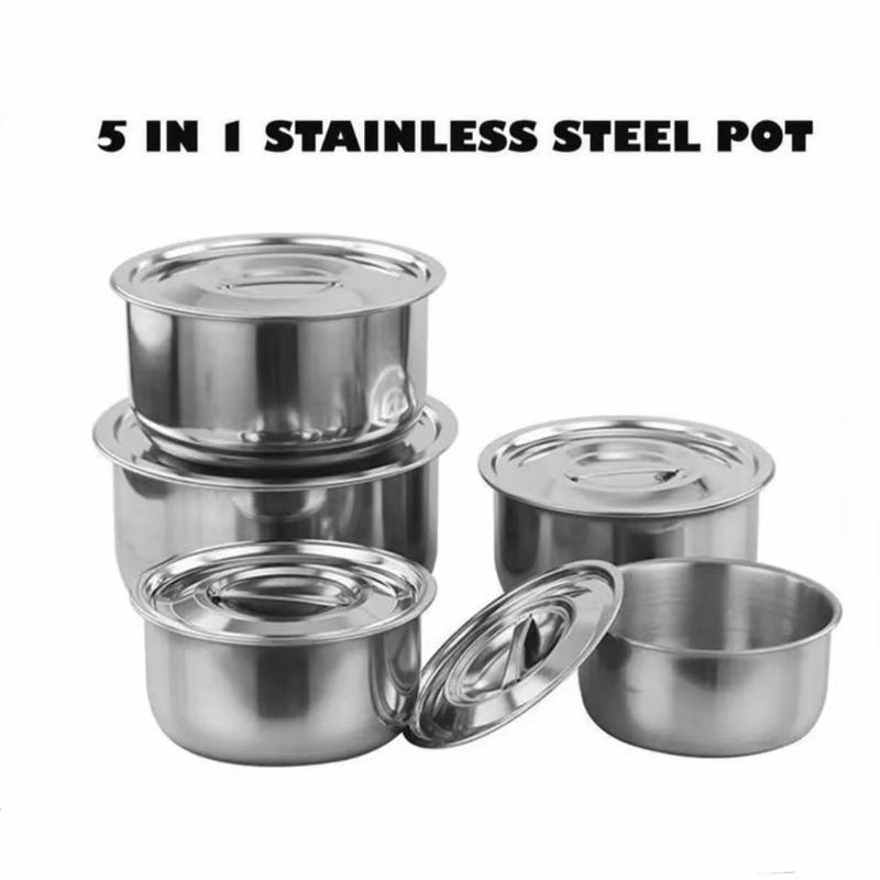 5 In 1 Multipurpose Stainless Steel Conditioning Pot Indian Pot ...