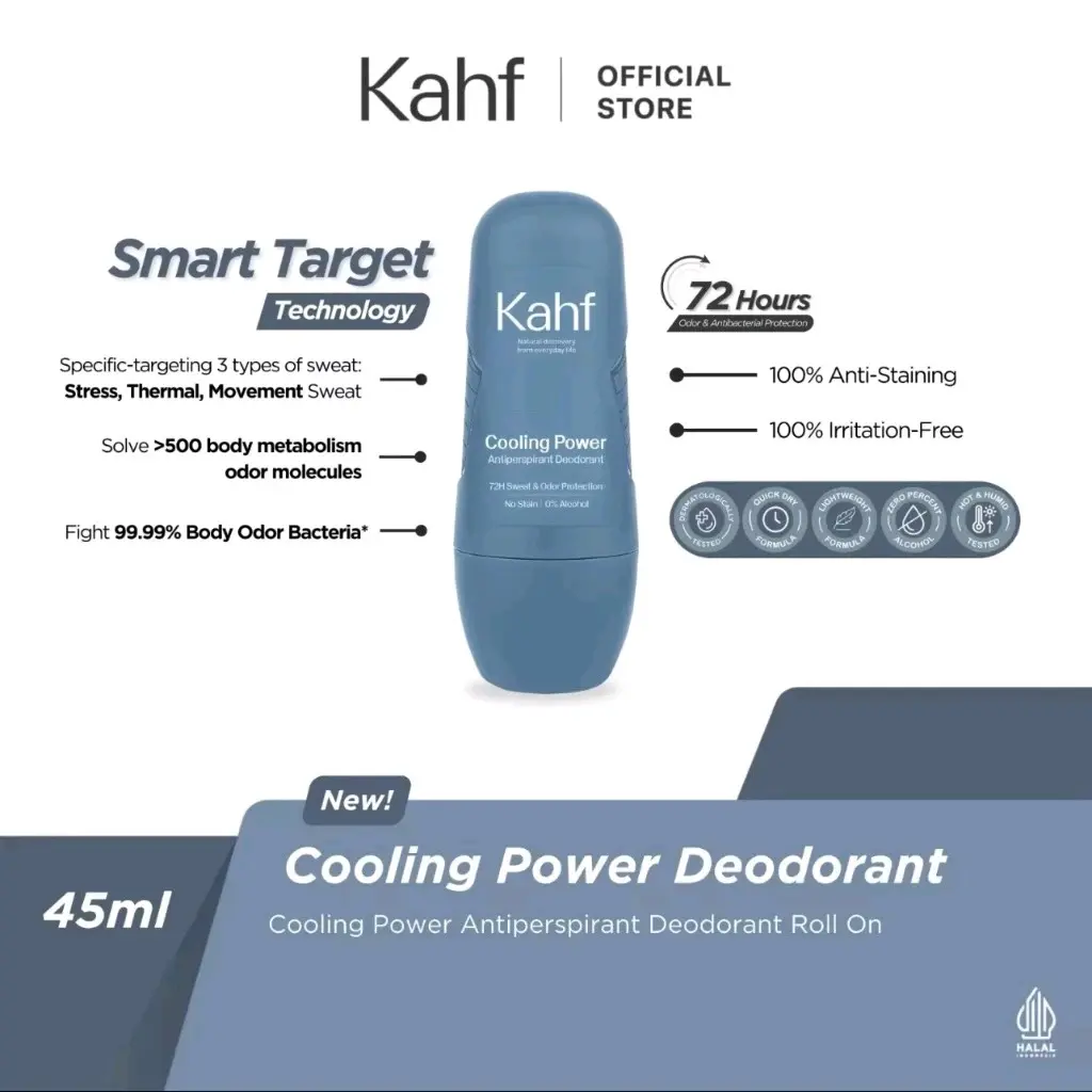 KAHF Antiperspirant Deodorant Roll On 45ml / Deo bau badan ketiak pria ...