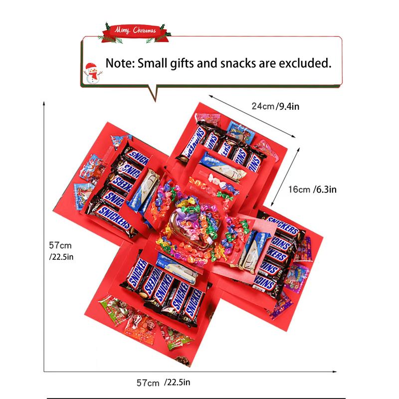 5-Story Surprise Explosion Gift Box with Ribbon, Multi-Pocket Snack ...