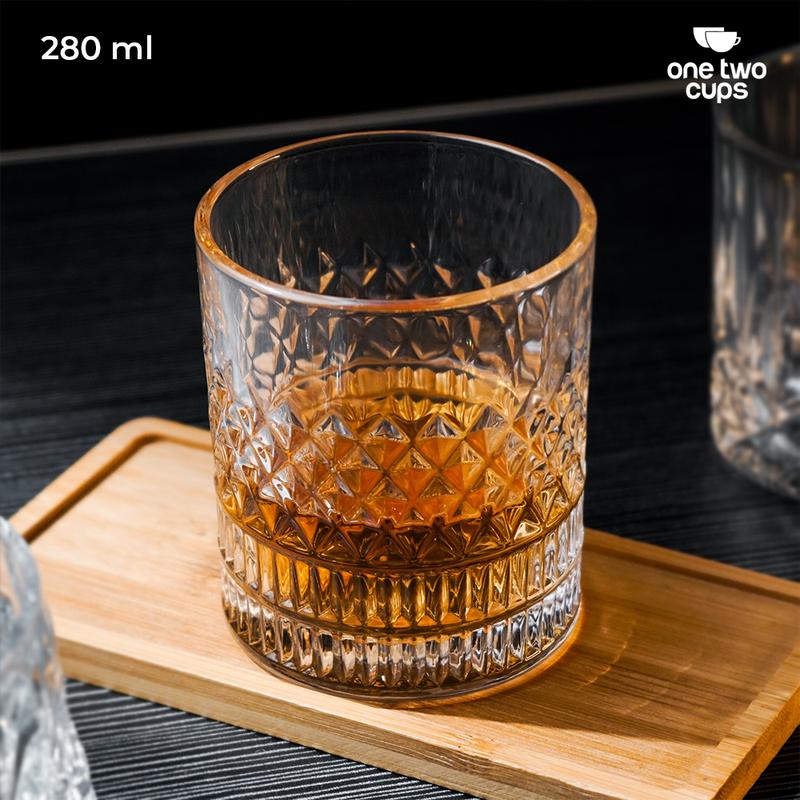 One Two Cups Gelas Whisky Crystal Old Fashioned Rock Glass 280ml - YJ10 ...