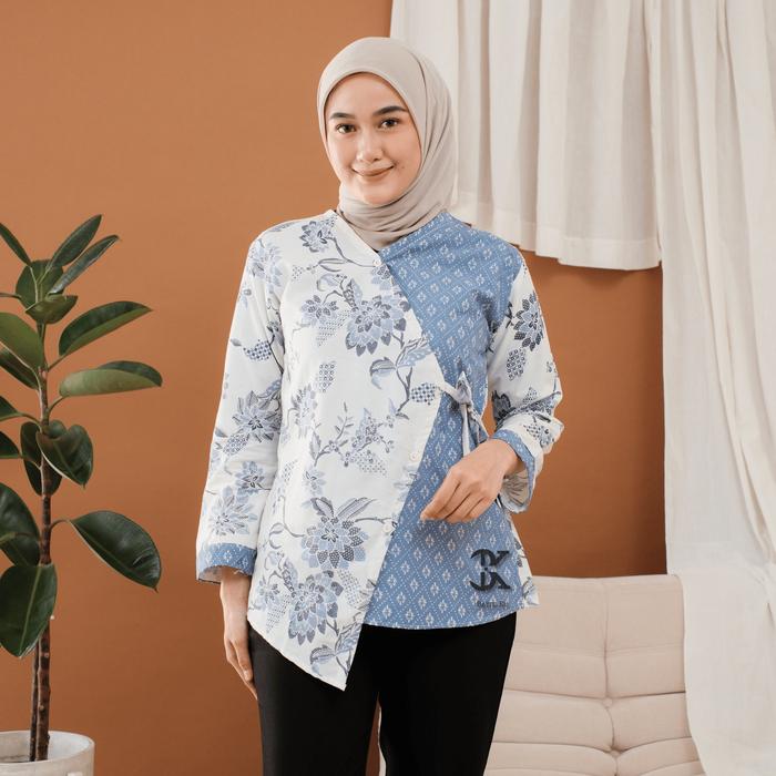 Promo BATIK.KU Batik Kerja Wanita Modern Lengan Panjang Motif Davina ...