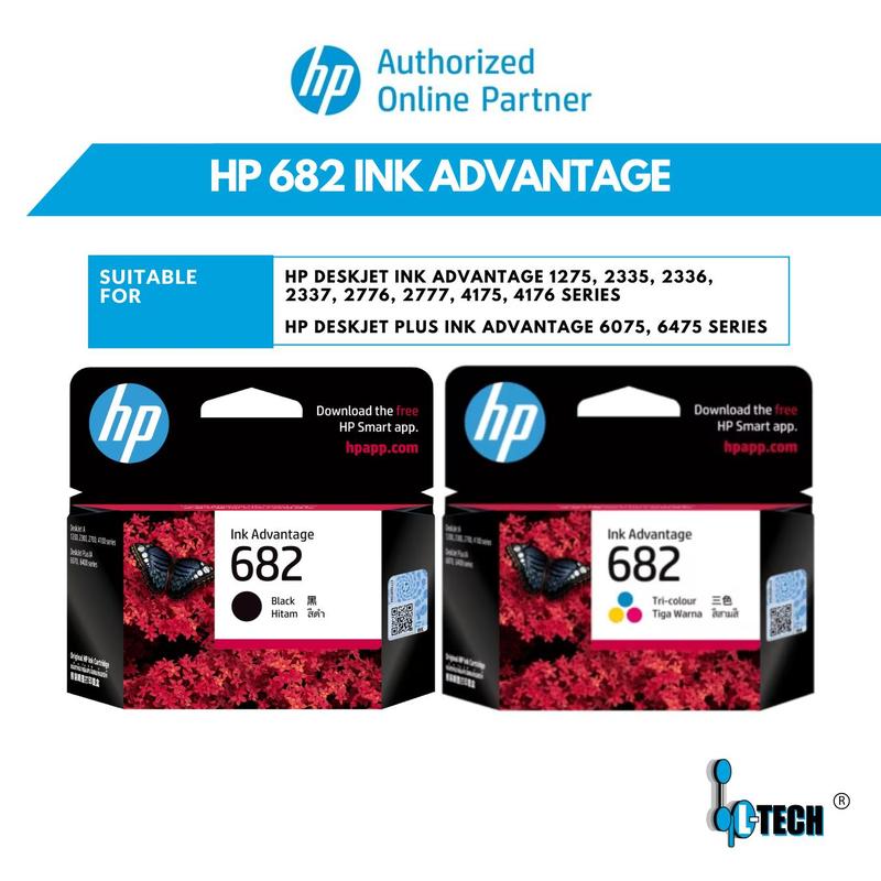 HP 682 Original Ink Advantage Cartridge - Black/Tri-Color 3YM77AA ...