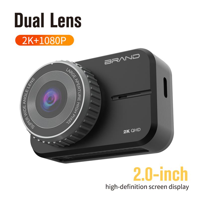 Perakam Pemanduan, F3, dengan Kamera Dash, Video 2K, DVR Kereta, Lensa ...