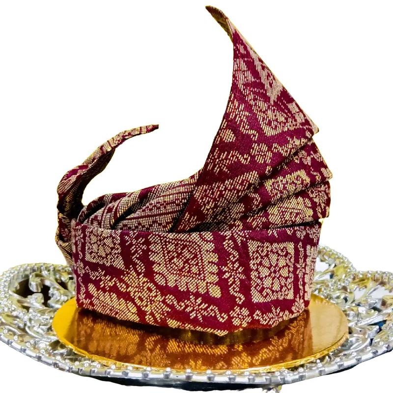 Tanjak Naga Berlabuh songket maroon gold saiz boleh laras - TikTok Shop ...