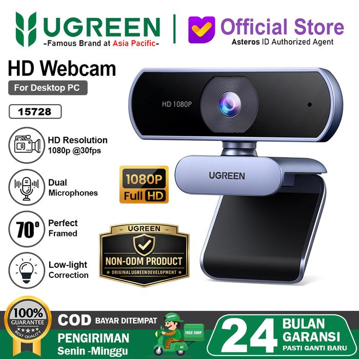 Promo UGREEN Webcam Full HD Resolution 1080P 30fps Built in Dual Mic ...