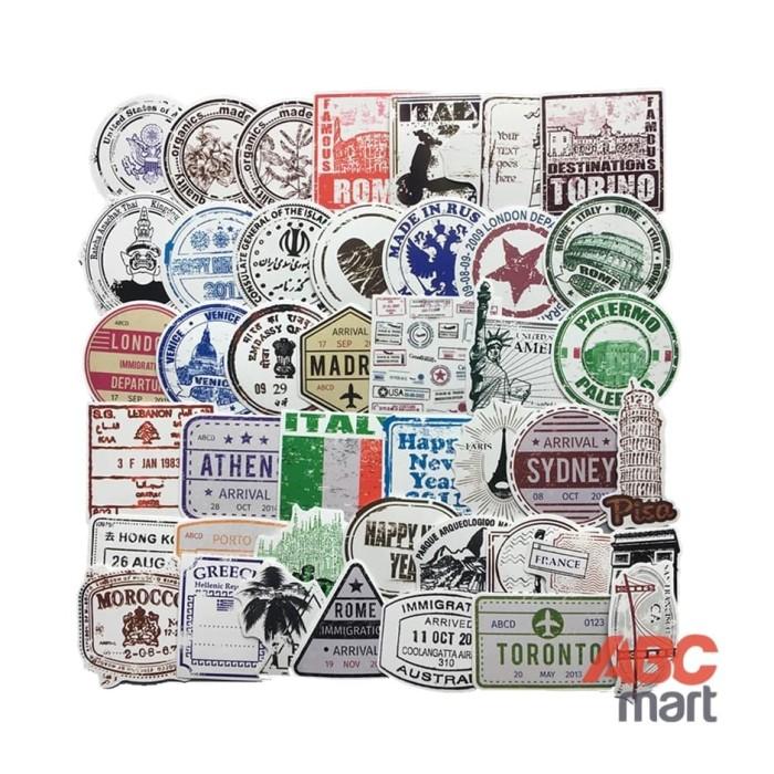 PROMO - 60 PCS STIKER KOPER LAPTOP RIMOWA - LUGGAGE STICKER RETRO ...