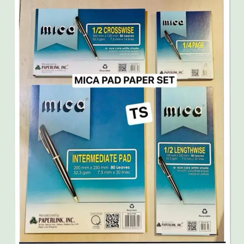 MICA/EASY WRITE PAD PAPER SET Intermediate pad, 1/2 crosswise, 1/2 ...